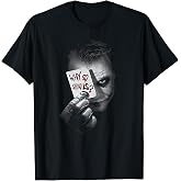 Amazon.com: DC Dark Knight Photo Why So Serious T-Shirt : Clothing ...