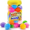 Amazon.com: Bundooraking Pom Poms, 1.5 Inch (4cm) 90pcs Multicolor Bulk ...