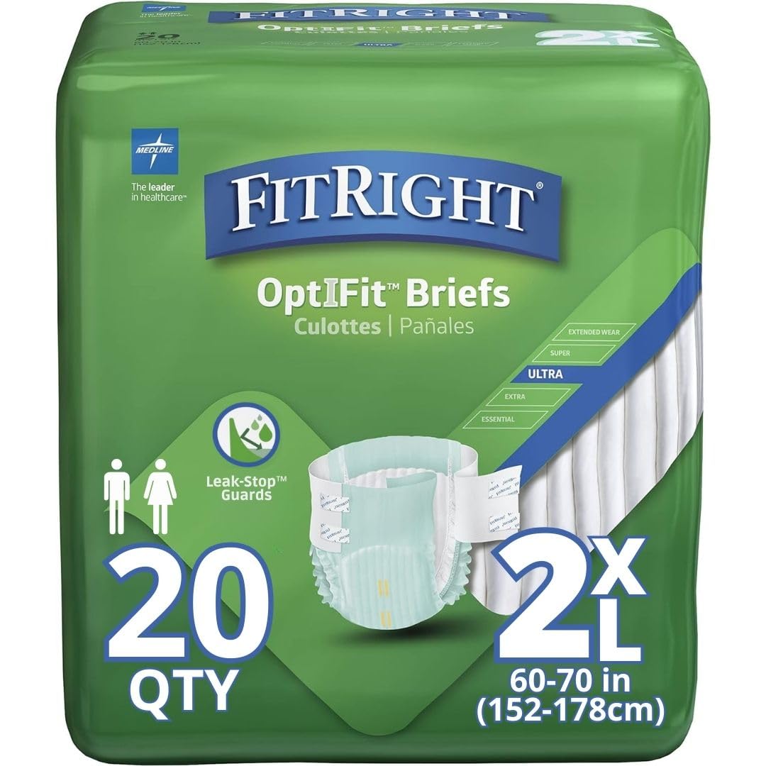 FitRight OptiFit Ultra Adult Diapers, Disposable Incontinence Briefs ...