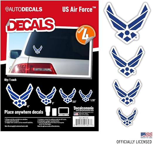 Amazon.com: Officially Licensed US Air Force Decals - 4 Piece Air Force ...