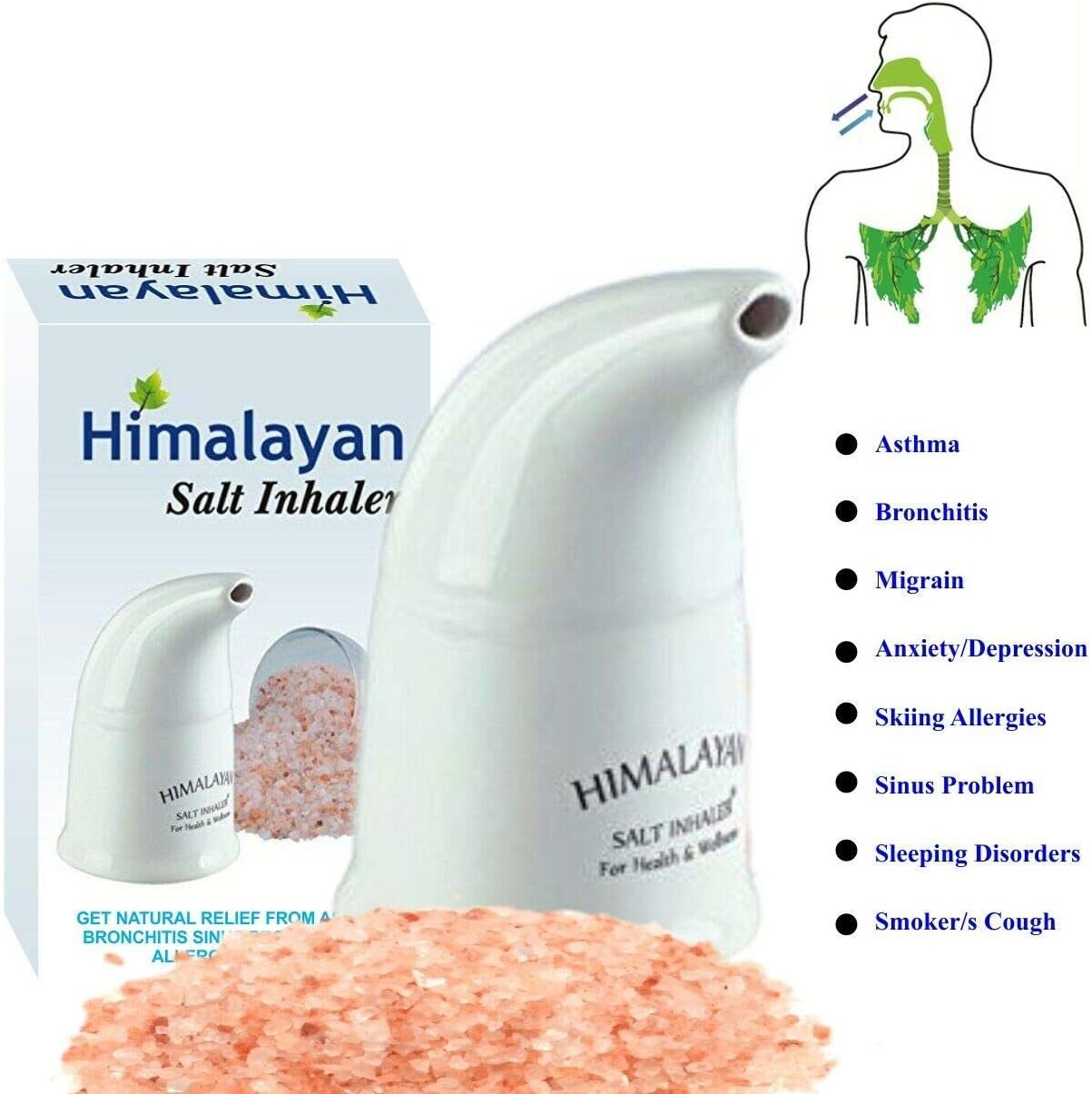 Original Himalayan Salt Inhaler | Healthy Living Filled with 100% Pure ...