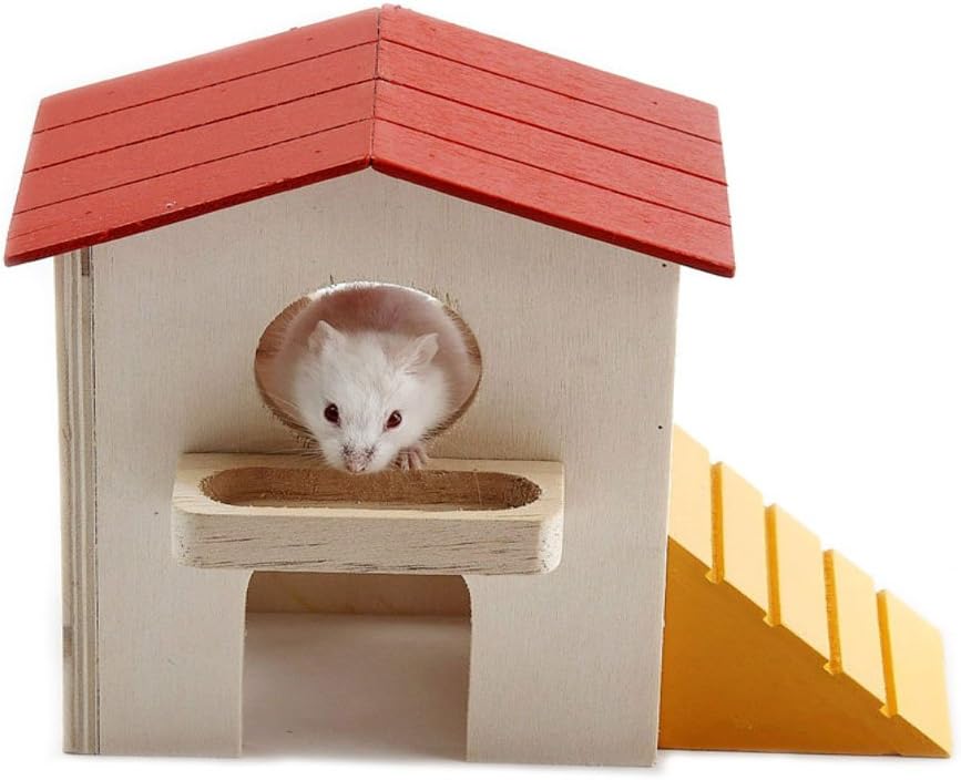 emours™ Hamster Mice Hideout House Deluxe Wooden Hut Play Toys Chews ...