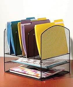 Amazon.com : VANRA Metal Mesh Desktop File Organizer File Sorter Desk ...