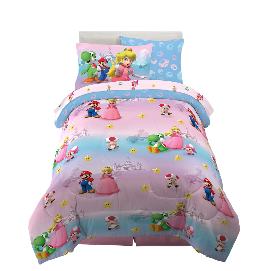Franco Super Mario Girl Princess Peach Girl Gamer Kids Bedding Super ...