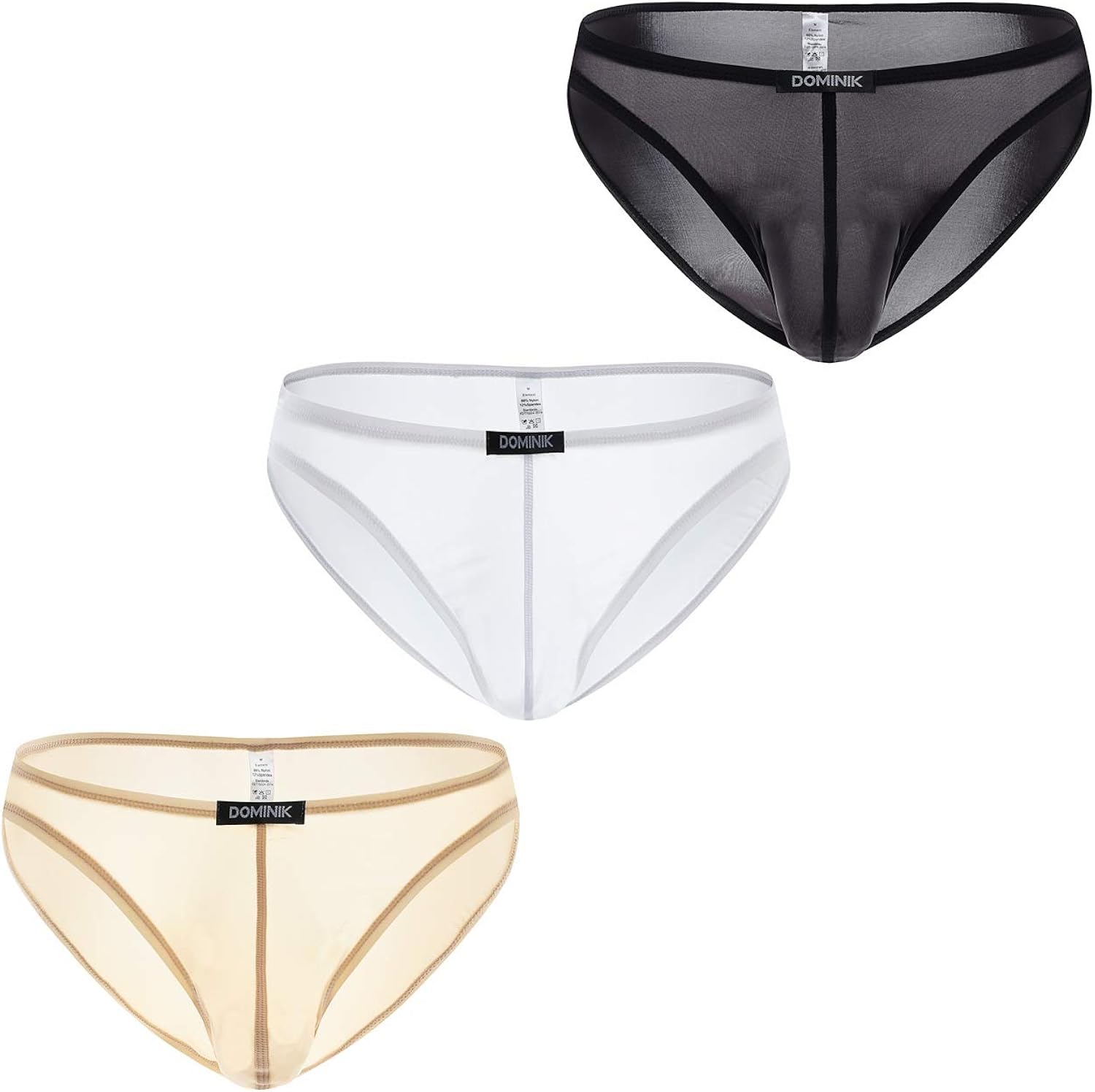 Dominik Mens Sheer Mesh See-Through Super Support Boxer Briefs, Three ...