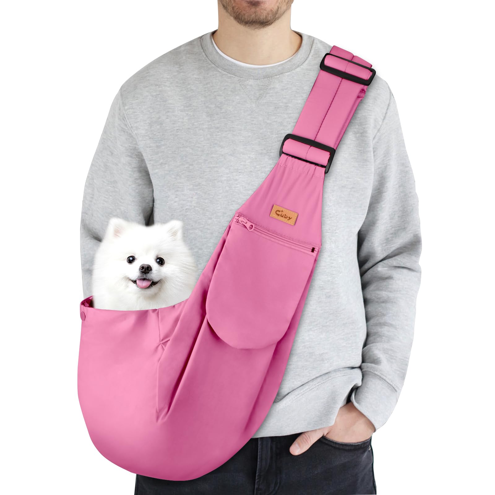 CUBY Dog and Cat Sling Carrier, Hands Free Reversible Pet Papoose Bag ...