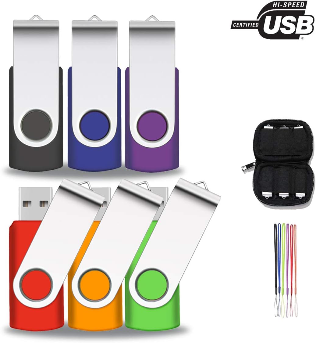 Cle USB 16 GO 2.0 Clefs USB Lot Flash Disques Rotatives avec Sacoche à ...