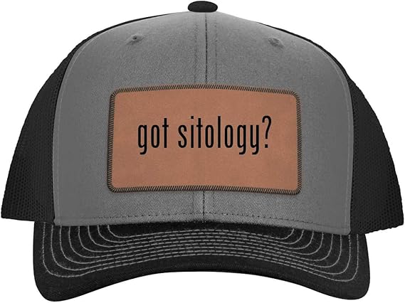 got Sitology? - Leather Dark Brown Patch Engraved Trucker Hat ...