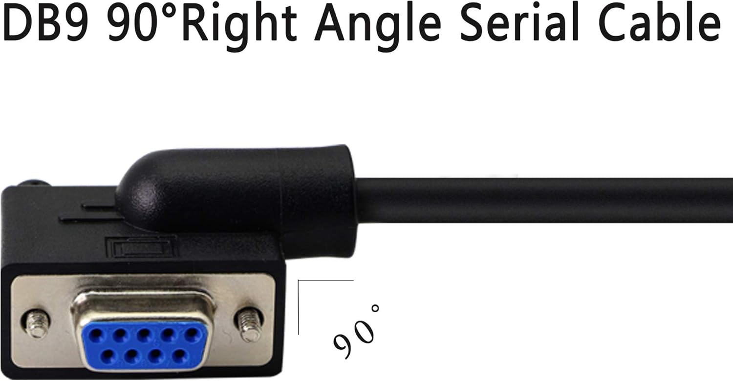 34 cm DB9 90 Degree Serial Cable. RS232 Female to Female Left-Angled ...