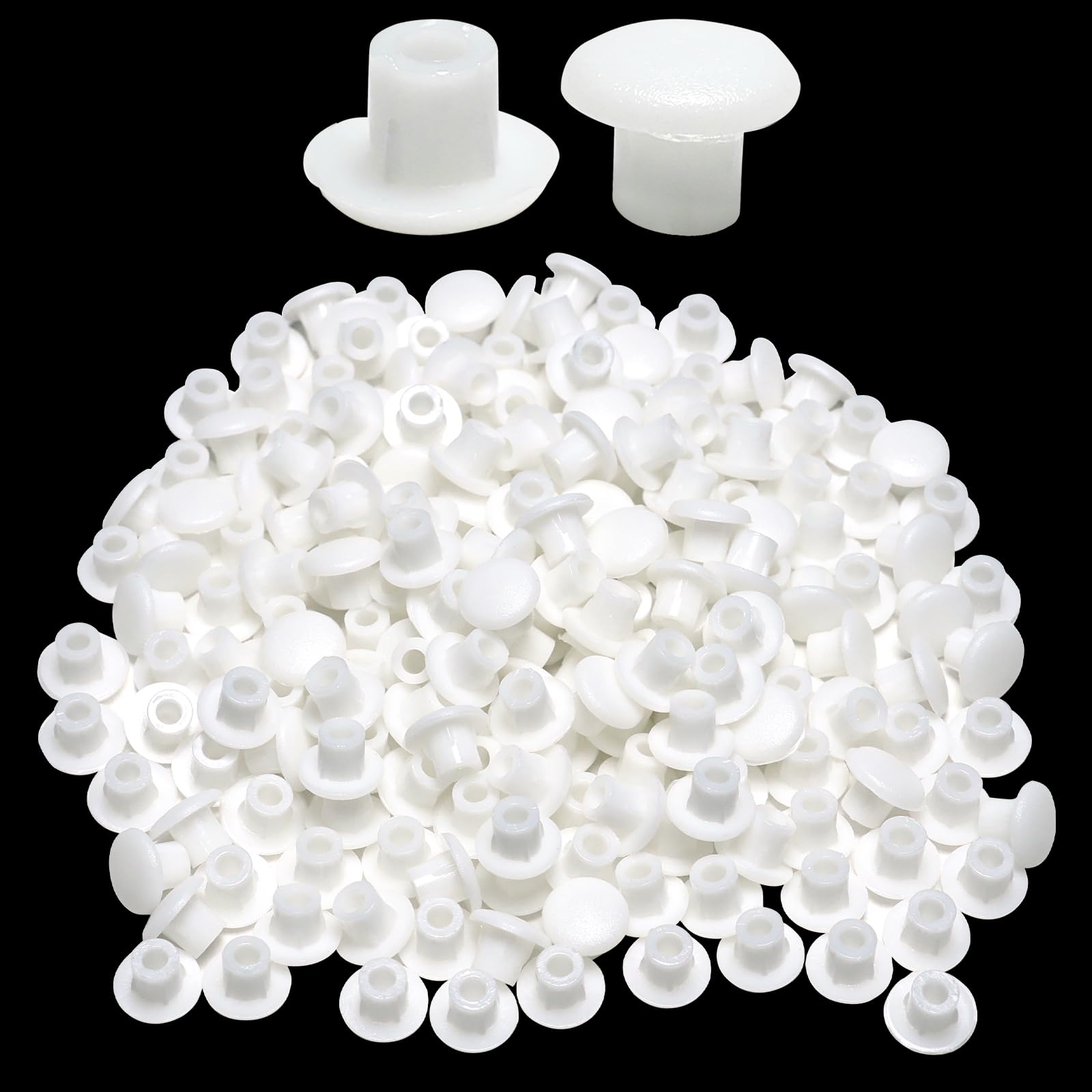 BOPOREAE 100Pcs 3/16 Inch Plastic Hole Plugs, 5 mm White Screw Hole ...