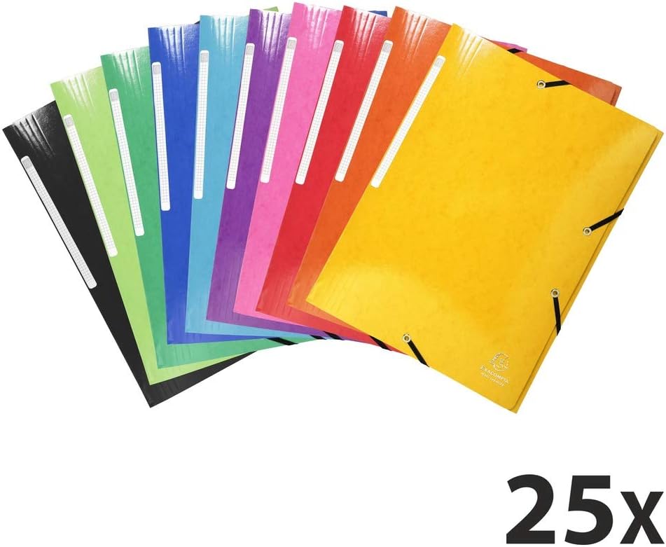 Exacompta - Ref. 55829E - Pack of 25 Elastic Folders Maxi Capacity 3 ...