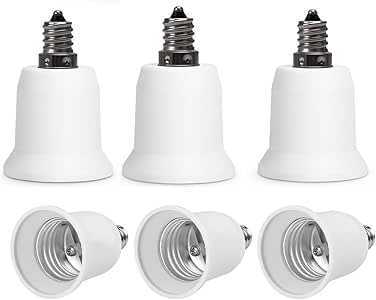 6 Pack E12 to E26 Adapter, AUSAYE Candelabra Screw E12 to E26 Light ...