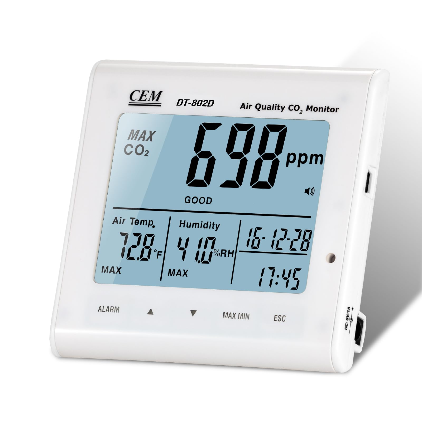 Mua CEM CO2 Data Logger Monitor, CO2 Detector, NDIR Sensor, Tabletop Carbon Dioxide Meter with ...