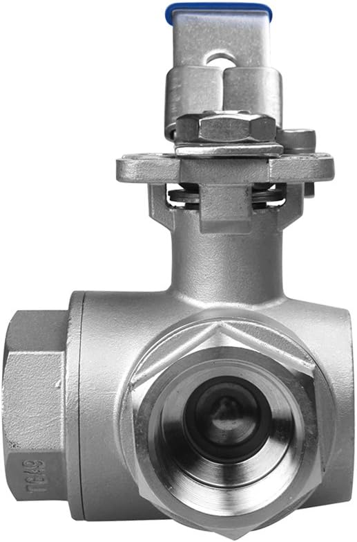 3-Way Ball Valve L Type 316 Stainless Steel Reduce Port 1/2 BSP Thread ...