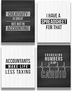 Amazon.com: Accounting Gifts Room Decor - Set of 4 Fun Office Decor ...