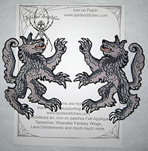 Amazon.com: A Pair of Grey Wolves Wolf Rampant Heraldic Heraldry Iron ...