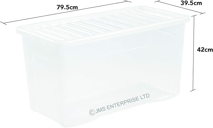 110 Litre Extra Large Clear Plastic Storage Box with Clear Lid: Amazon ...