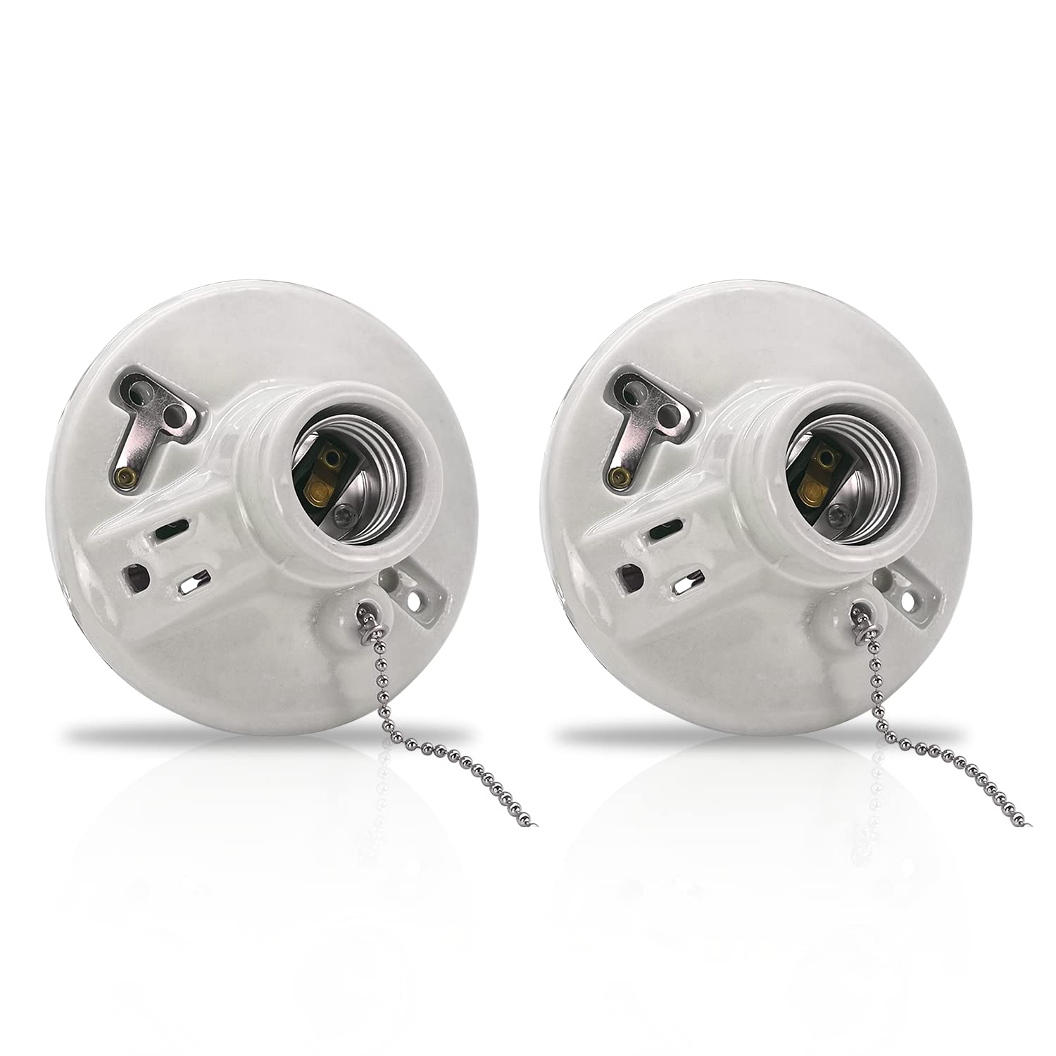 Zero 612431 ?Pack of 2? Dual Lampholder 125 Volt Porcelain Pull Chain ...