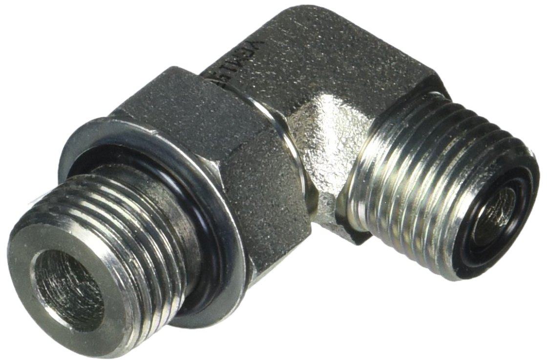 3/4-16 SAE ORB x 3/8-18 NPTF Thread 1/2 Male Adjustable O-Ring Boss x 1 ...