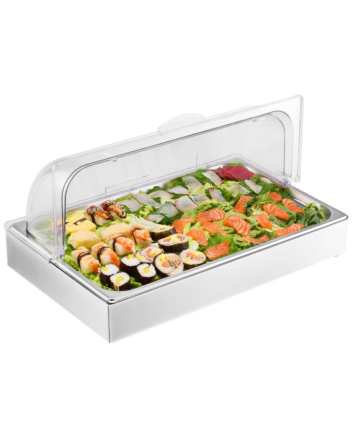 VEVOR Countertop Food Serving Display Container, 1 x 1 Pan Stainless ...