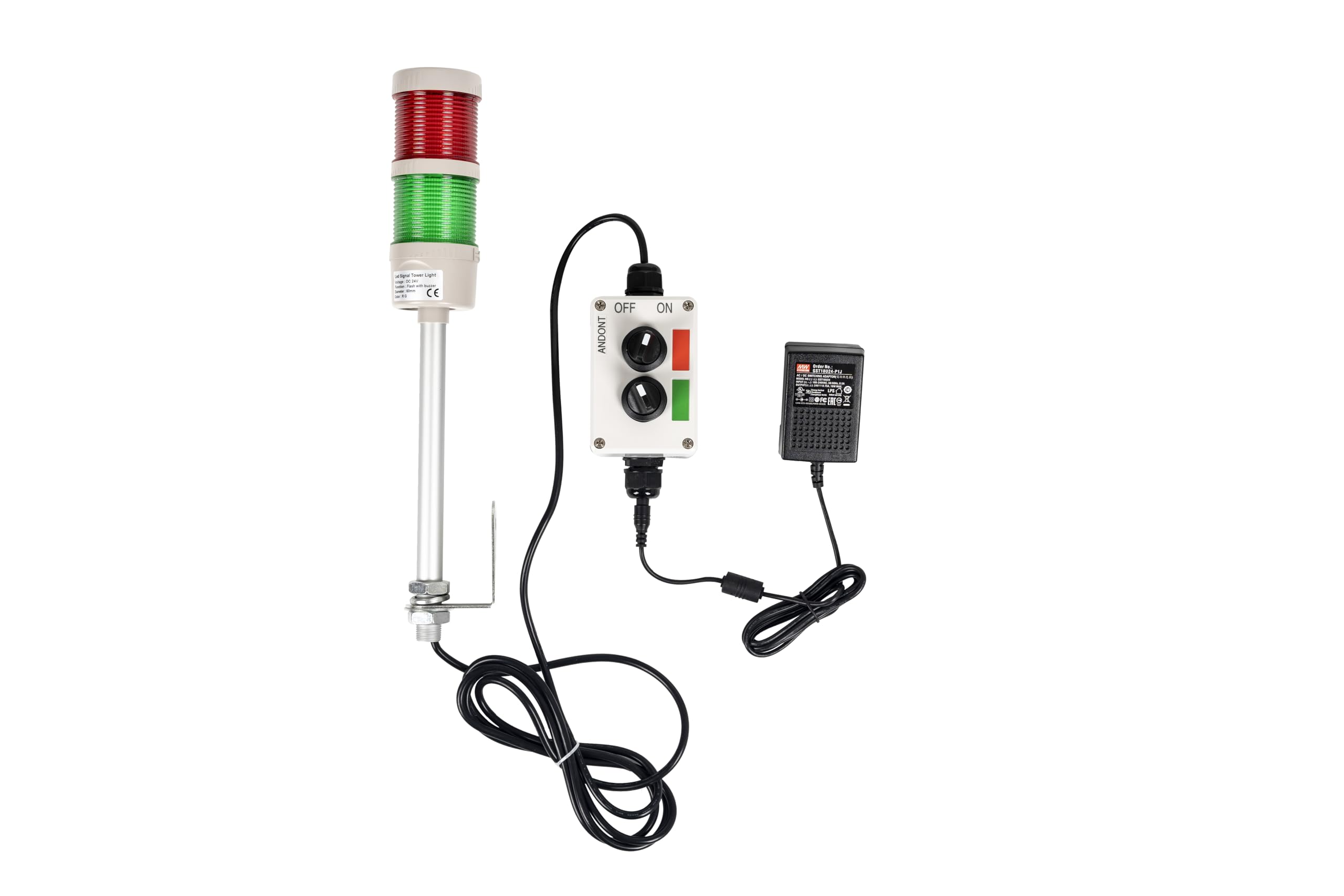 Mua ANDONT 2-Stack LED Andon Tower Signal Light with Buzzer, Red/Green ...