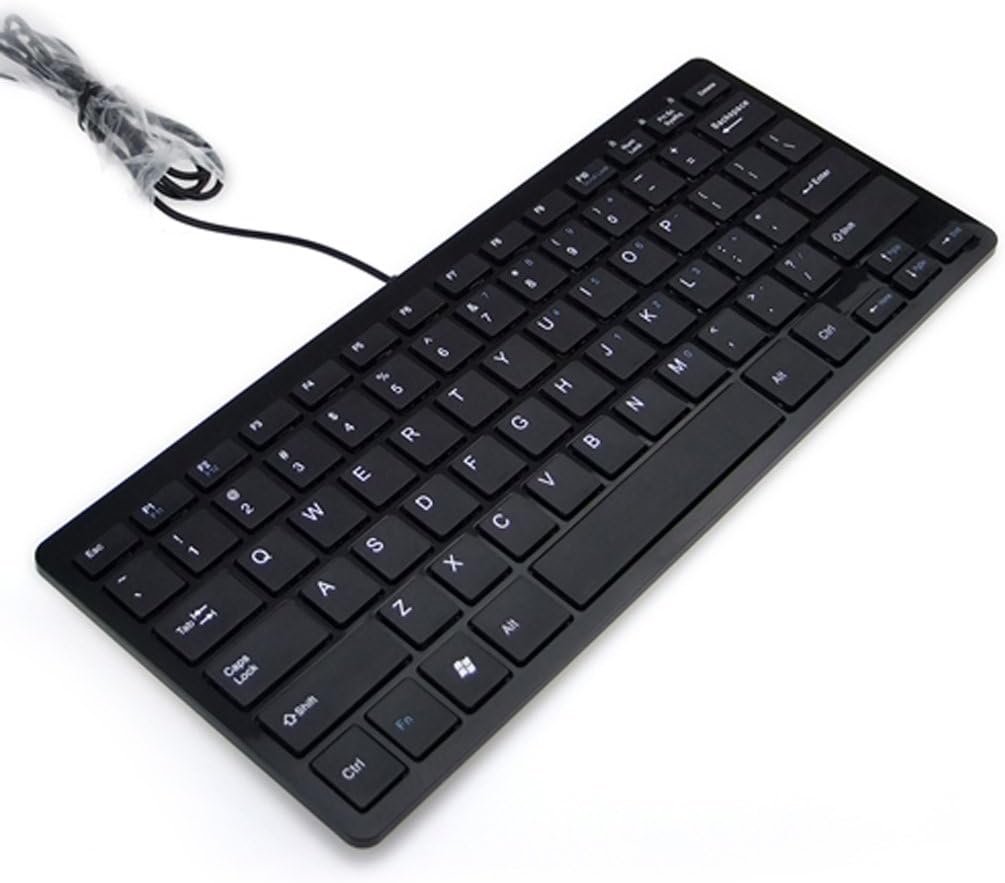 Meiego Super Slim USB 2.0 Mini Keyboard 78 Key Black Small Compact Thin ...