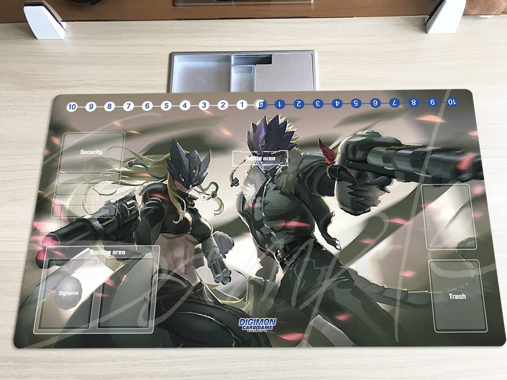 Mlikemat New DTCG Duel Playmat Digimon Beelstarmon Beelzemon Trading Card Game TCG CCG Mat Pad ...