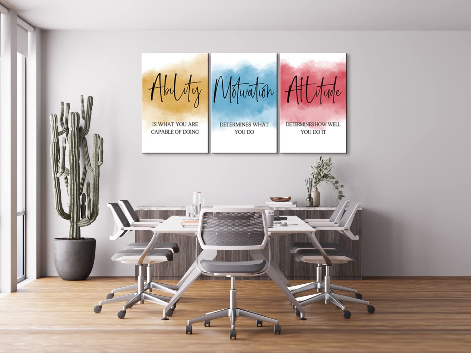 YOUHONG 3 Pieces Motivational Wall Art Ability Motivation Attitude Wall ...