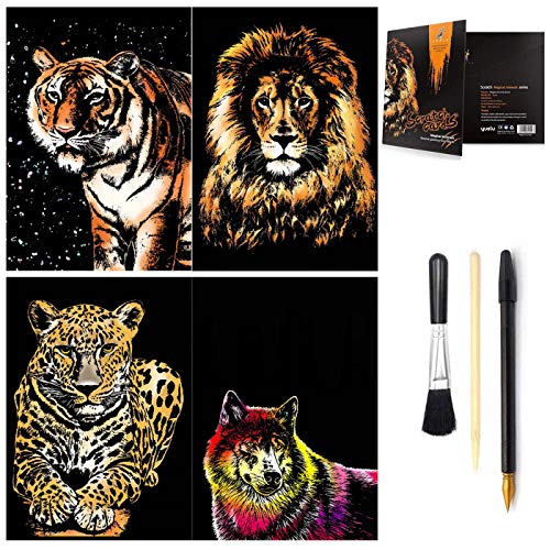 Scratch & Sketch Art for Kids & Adults, Rainbow Painting Night View ...