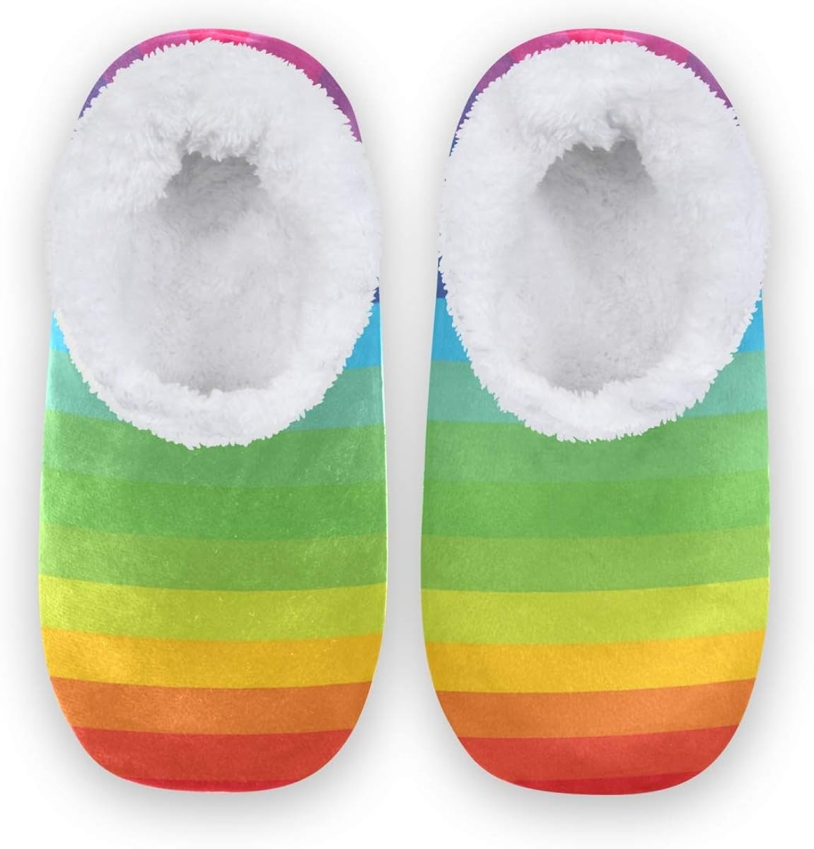 Amazon.com: Qmxo Rainbow Stripe Art Painting Slippers for Women and Men ...