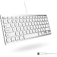 Amazon.com: Macally Small Wired Keyboard for Mac and Windows - 78 ...