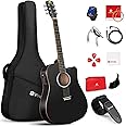 Amazon.com: Vangoa Acoustic Electric Guitar Bundle for Beginners Adults Teens Full Size Cutaway ...