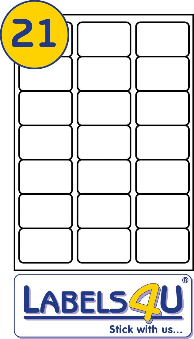 21 Labels Per Sheet 63 5x38 15 500 Sheets MS Software Code L7160 J8160