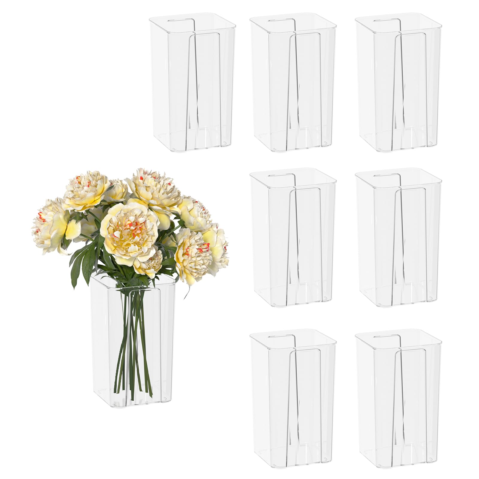 Yesdate 8-Piece Set Square Vases for Centerpieces, Flower Vases Wedding ...