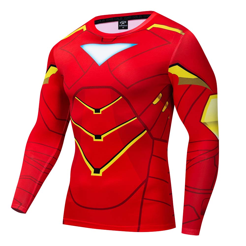 GYM GALA Men's Iron Man 3D Printed Compression Sport Fitness T-Shirt ...