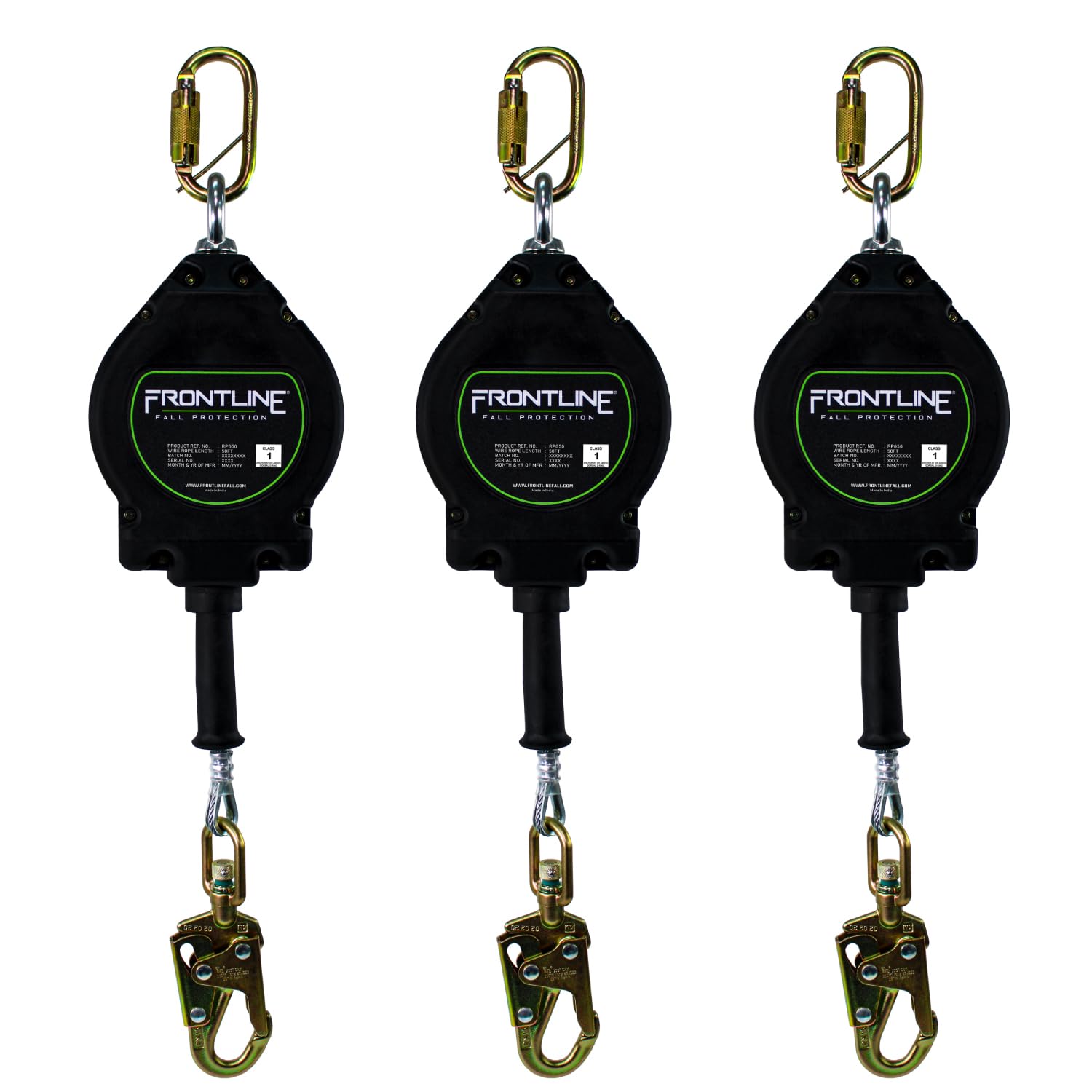 Frontline RPG50' Cable SRL with Steel Snap Hook End | 3/16" Galvanized ...