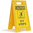 Amazon.com: SmartSign "Caution - Icy Steps" Folding Floor Sign | 25" x ...
