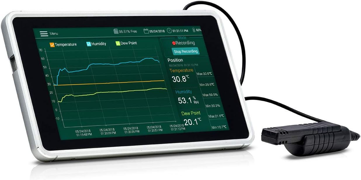 Humidity and Temperature Chart Recorder Color Screen Datalog Relative ...