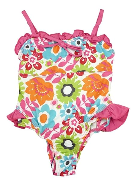 Amazon.com: Pink Platinum Infant Girls Pink Flower 1 Piece Swim Suit ...