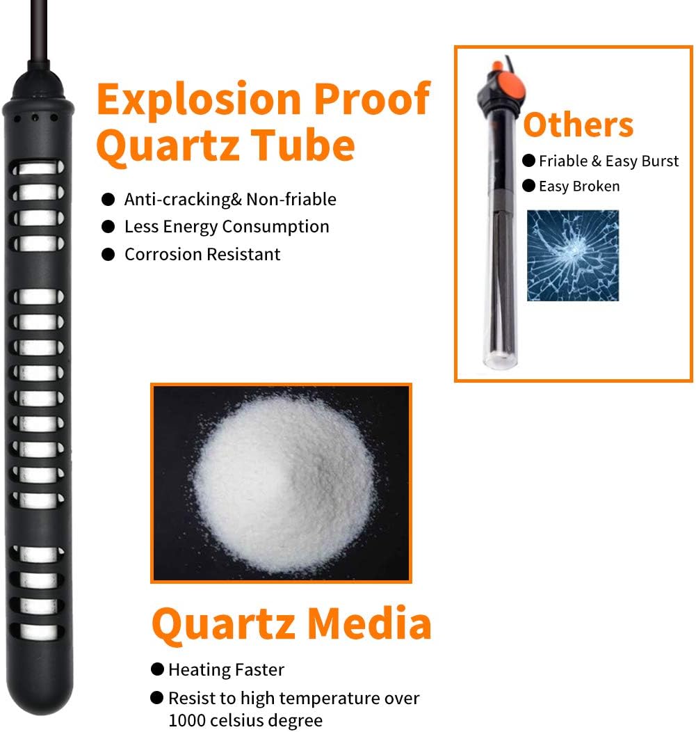 SZELAM Aquarium Heater 500W with External LED Digital Temperature ...