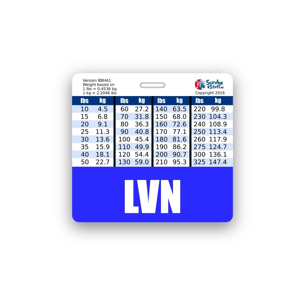 Mua LVN Badge Buddy Horizontal w/Height & Weight Conversion Charts ...