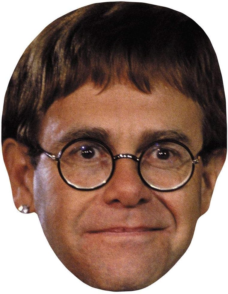 Elton John (Smile) Celebrity Mask, Flat Card Face, Fancy Dress Mask ...