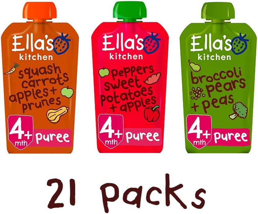 Ella's Kitchen Organic Fruit + Veggie Blends Variety Pack, Weaning ...