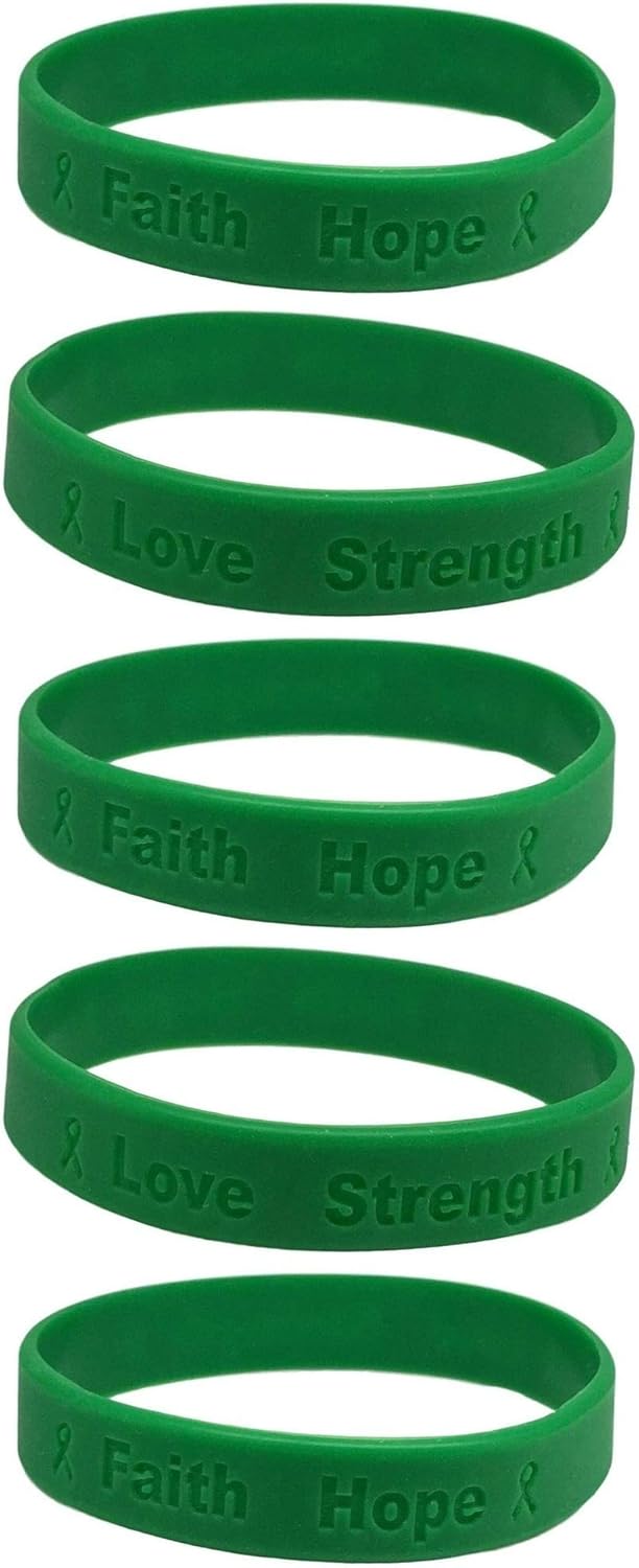 Amazon.com: 5 Green Organ Donor Ribbon Awareness Bracelets 100% Medical ...