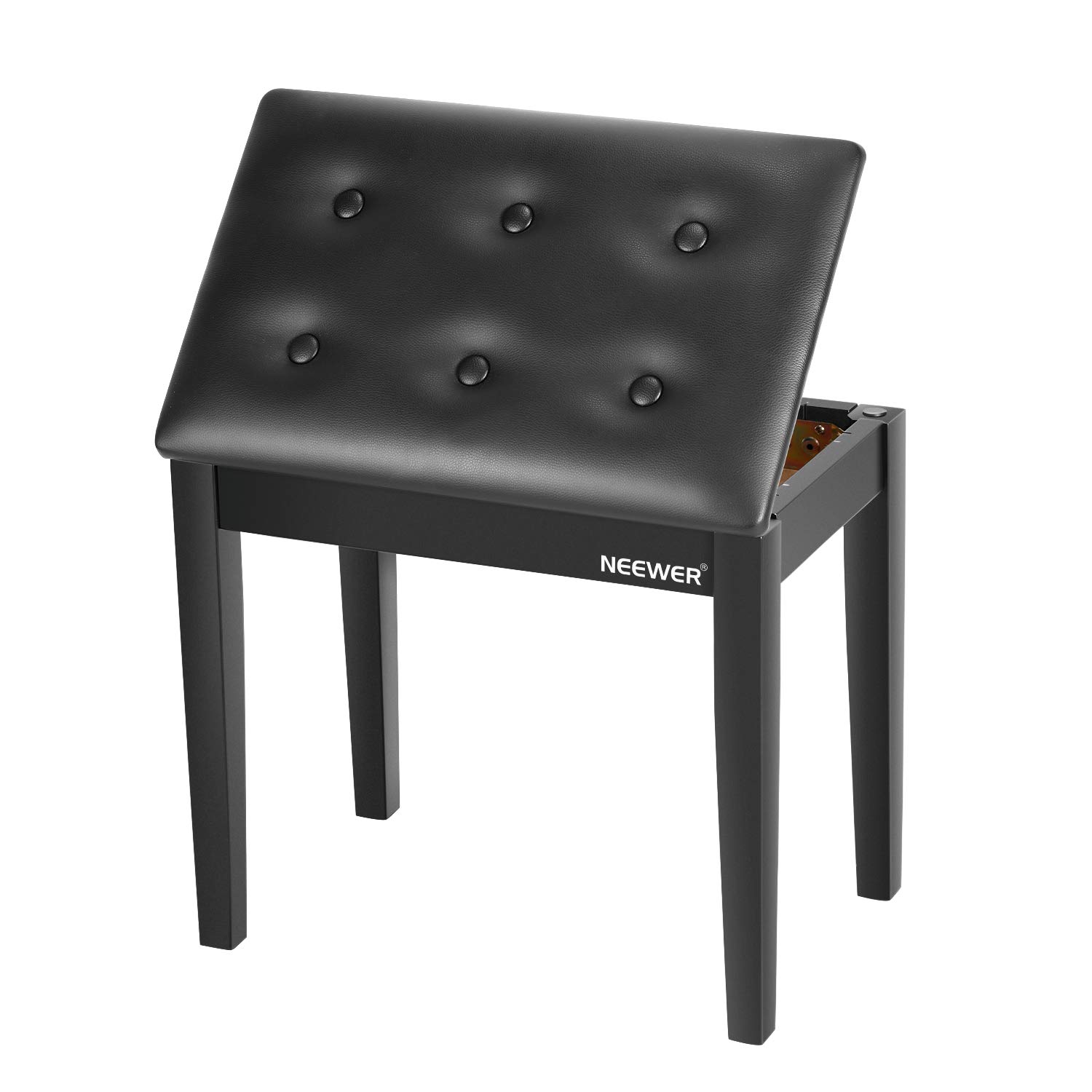 Neewer Wooden Piano Bench Stool with Sheet Music Storage Black Solo ...