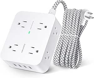 Amazon.com: Surge Protector Power Strip, 8 Wide Outlets with 4 USB ...