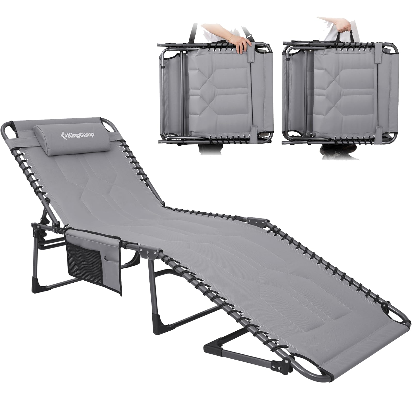 KingCamp Oversized Tanning Chair, Extra-Wide Padded Folding Chase ...