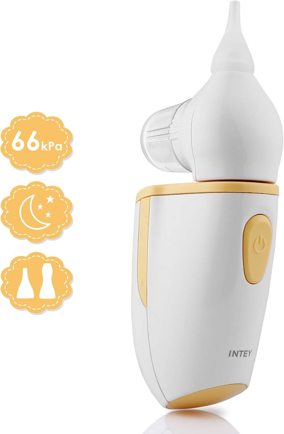 INTEY Electric Nasal Aspirator, 2 Silicone Mouthpieces, Anti-Reflux ...