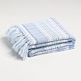 Amazon.com: Boucle Home Periwinkle Blue Striped Throw Blanket | Large ...