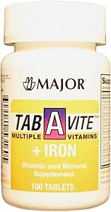 Amazon.com: Major Tab-A-Vite with Iron Tablets - 100 Count (3 Pack ...